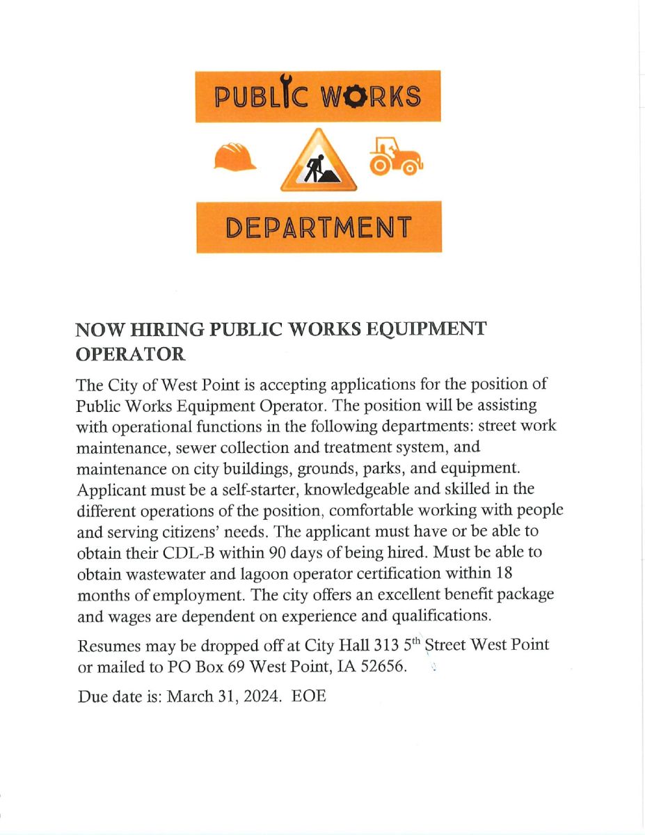 Home | City of West Point Iowa